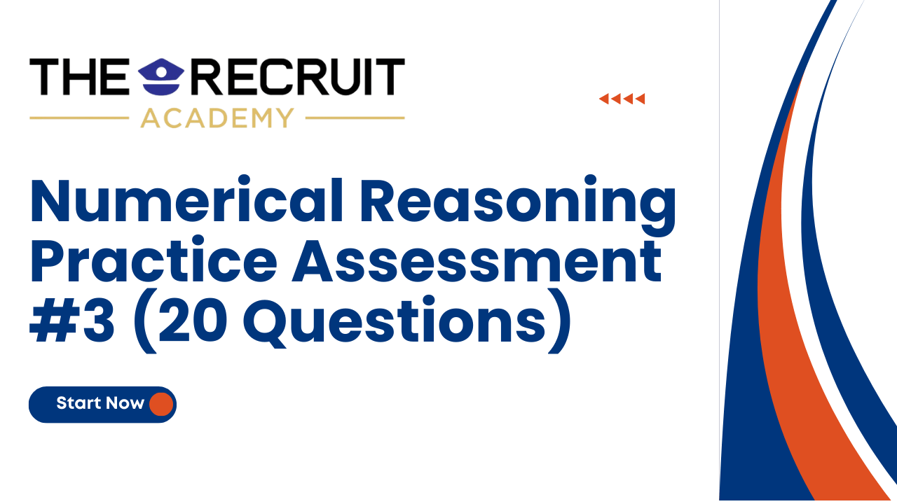 Numerical Reasoning Practice Assessment #3 (20 Questions) - Recruit Academy